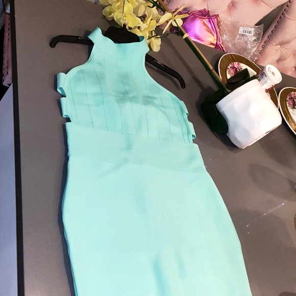 VENUS | Dresses | Bandage Dress Aquamarine Mint Color W Back Cutouts ...